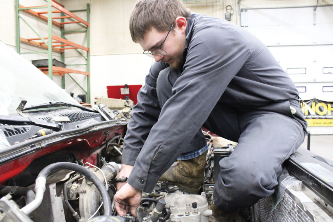 Mechanically Inclined: Fort Frye Senior James Shuster works towards the ...